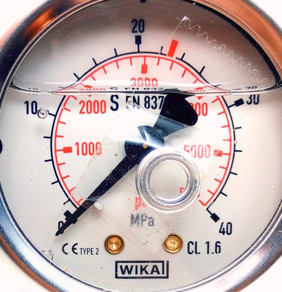 Wika EN 837 Liquid Filled Pressure Gauge 0-40MPa Type 2 Back Mount 2-1