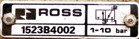 Ross Controls 1523B4002 Emergency Pneumatic Shut-Off Valve LOX 3/4"NPT ...