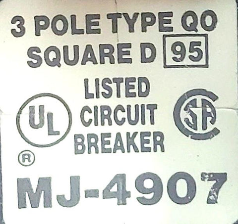 Square D MJ-4907 Circuit Breaker 3-Pole 240VAC Type QO – Surplus Select