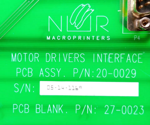 HP / NUR Macroprinters 20-0029 Motor Drivers Interface Board For Tempo