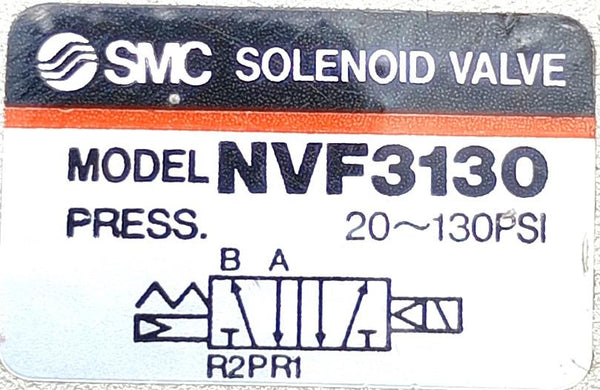 SMC NVF3130 Solenoid Valve 1/4"NPT 5-Port 20-130PSI 21-26VDC