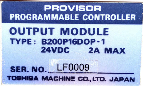 Toshiba B200P16DOP-1 Provisor Programmable Controller Output Module 24