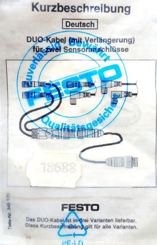 Festo 18688 Duo-Cable Extension KM12-DUO-M8-GDWD
