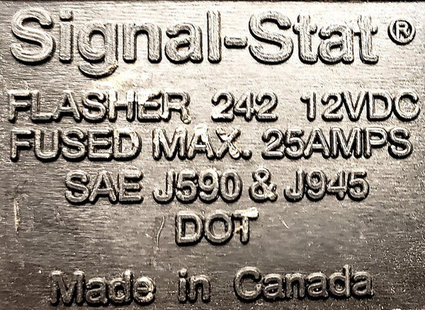 Signal-Stat 242 Flasher 12VDC 25A Max Fused SAE J590&J945 DOT