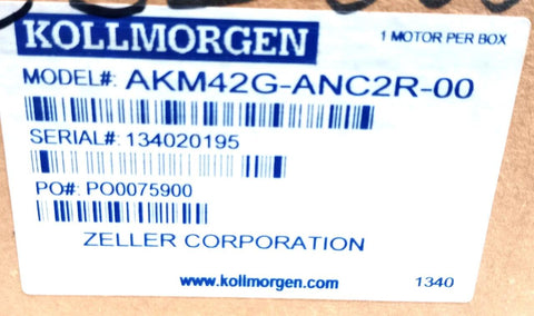 Kollmorgen AKM42G-ANC2R-00 Servo Motor 1.4kW 4.64 Arms 3.41Nm 6000RPM