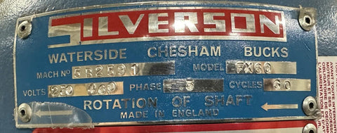 Silverson FX60 High Shear Batch Mixer 5 HP 4500 RPM w/ ABC 20 Gal SS T