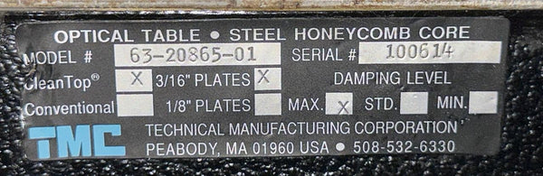 TMC 63-20865-1 CleanTop Optical Vibration Isolation Table 47.5" x 25,5 ...