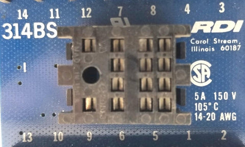 RDI 314BS Relay Terminal Block Base 5A 150V 105°C 14-20 AWG (Lot of 3 ...