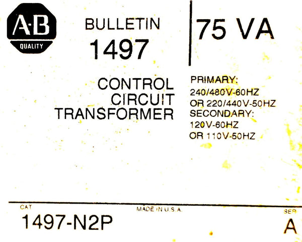 Allen-Bradley X-343858 Circuit Transformer Type M KVA 0.075 50-60Hz