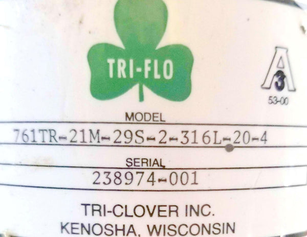 Tri-Clover TRI-FLO 761TR-21M-29S-2-316L-20-4 Sanitary Valve