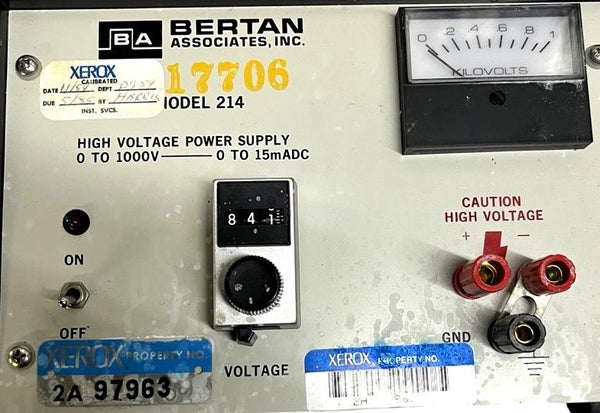 Bertan 214 High Voltage Power Supply 0-1000V 0-15mADC | Surplus Select