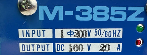 MMM Control System M-385Z 1-Phase 200V 50/60Hz 1460V 20A | Surplus Select