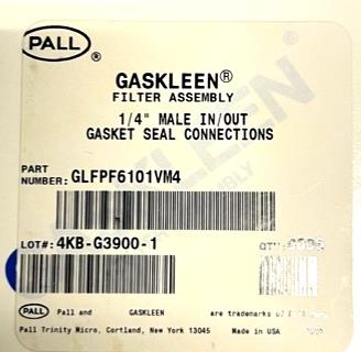 Pall Gaskleen GLFPF6101VM4 Gas Filter Assembly 1/4" Male In/Out Gasket