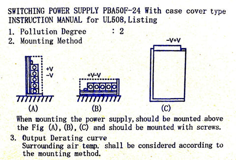 Cosel PBA/PBW50F Power Supply 12V 4.3A 50/60Hz | Surplus Select