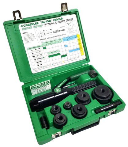 Greenlee Quick Draw 7806SB Hydraulic Punch Driver Set W/ 1/2" Thru 2"