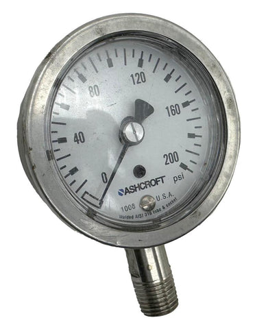 Ashcroft 1008 Pressure Gauge 8930 0-200PSI
