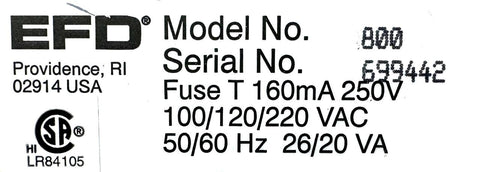 EFD 800 Precision Fluid Dispenser 1001/120/220VAC 50/60Hz 26/20VA