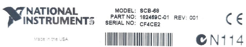 National Instruments SCB-68 Shielded Connector Block 182469C-01 Rev-001 ...
