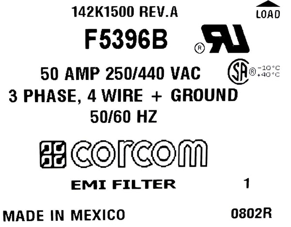 Corcom F5396B EMI Filter 3-Phase 50A 250/440VAC 50/60Hz