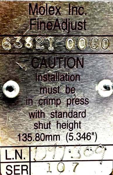 Molex 63821-0000 Fine-Adjust Applicator Ser-107