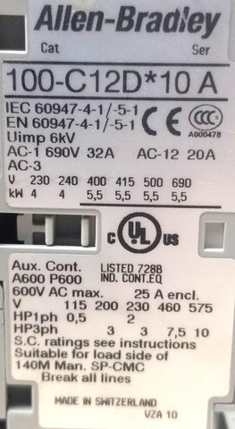 Allen-Bradley 193S-EERB Solid State Overload Relay W/ 100-C21D*10 Cont – Surplus Select