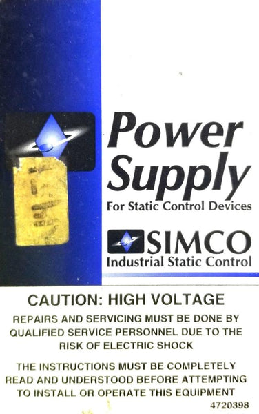 Simco D-167RY Power Unit 4000126 120VAC 50-60Hz 0.50A 7.5KV-RMS ...
