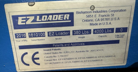 Bishamon EZ Loader Pneumatic Lift Table Pallet Positioner 4,000 LB 43 ...