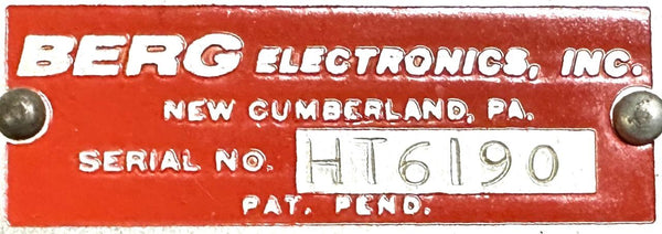Berg Electronics Inc. HT6190 Hand Assembly Press