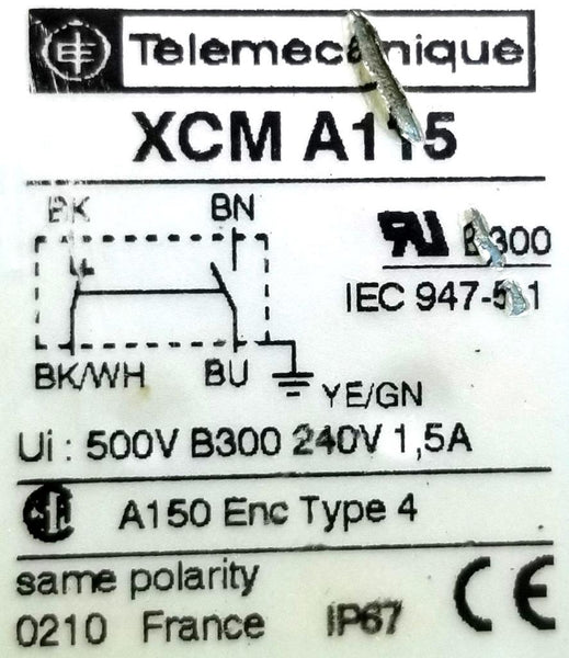 Telemecanique XCM-A115 Limit Switch Ui 500V B300 240V 1-5A A150 Enc ...