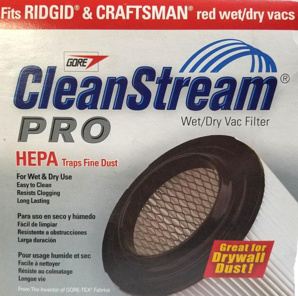 Clean Stream Pro Hepa Filter Craftsman & Ridgid Wet/Dry Vacs 6 gal ...