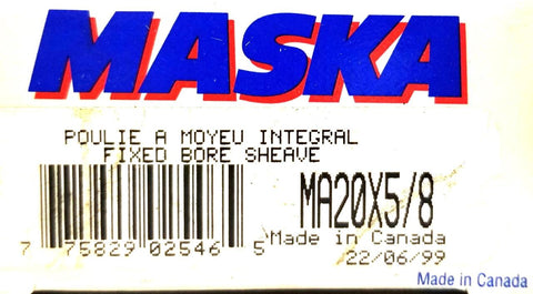 Maska MA20X5/8 Light Duty Fixed Bore Sheave