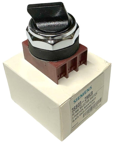 Siemens 3SB03-2MKB Black Knob Operator 2 Position 30mm Selector Switch ...
