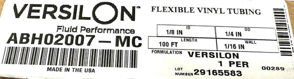 VersilOn ABH02007-MC Flexible Vinyl Tubing 100Ft ID 1/8" OD 1/4" Wall