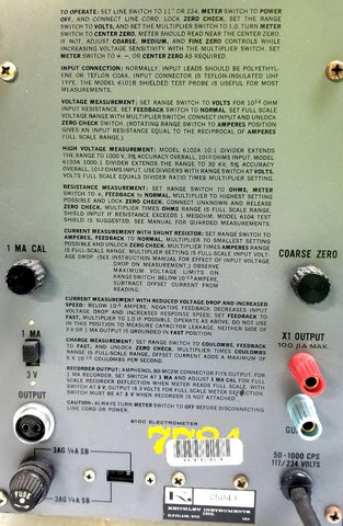 Keithley 610C Solid State Electrometer 85043 1 MA Cal 117-234V 50-1000