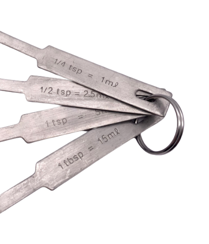 Winco MSPD-4X Stainless Steel Measuring Spoons 1/4 tsp 1/2 tsp 1 tsp 1