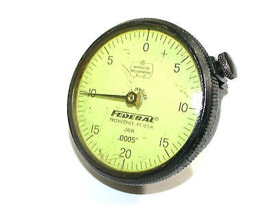 UP TO 2 FEDERAL DIAL .0005" INDICATORS PERPENDICULAR MODEL J6K FREE SH