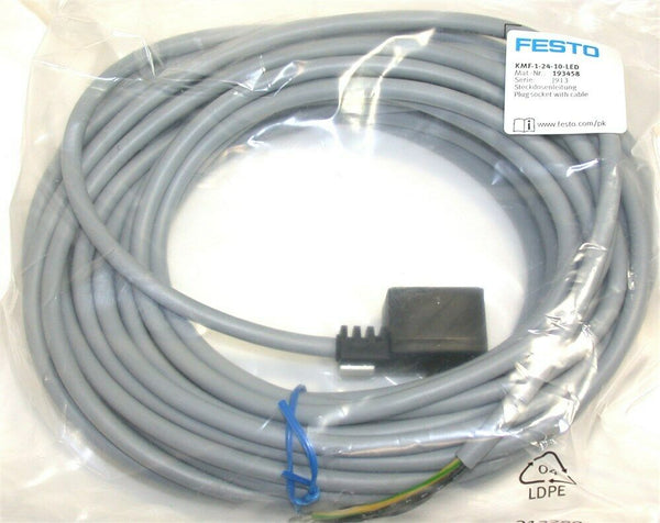 Festo KMF-1-24-10-LED 24VDC Cable W/ Plug 193458 New