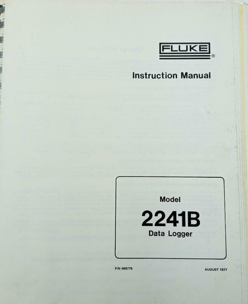 Fluke 2241B Data Logger Instruction Manual