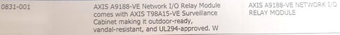 Axis A9188-VE Network I/O Relay Module With Axis T98A15-VE Surveillanc