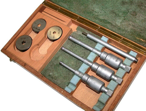 Etalon .235" to .400" Inside .0001" Micrometer Set w/ Standards and ca