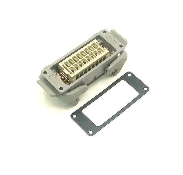 Harting HAN-E16F Connector Hood W/Female insert 16-Pin 16 Amp 400 VAC