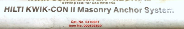 Hilti 5410281 Kwik-Con II Masonry Anchor Driver Neutral Setting