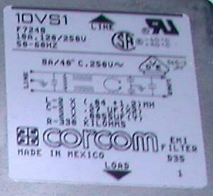 Single Phase Corcom 10VS1 EMI Power Line Filter 10 Amp 120/250 VAC ...