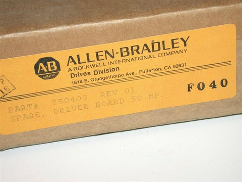 ALLEN BRADLEY DRIVER BOARD 50 HP S50403 -FREE SHIPPING NIB