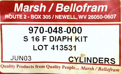 Marsh/Bellofram 970-048-000 Single Acting Diaphragm Cylinder Kit S 16