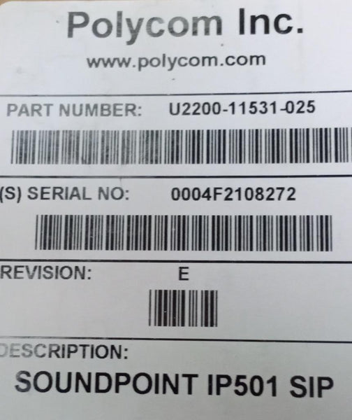 Polycom Soundpoint IP501 SIP VoIP 3-Line Business Telephone W/ Display
