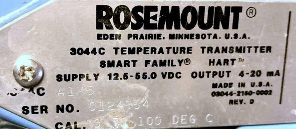 Rosemount 3044C Temperature Transmitter 12.5-55.0 VDC 4-20 mA - SOLD A