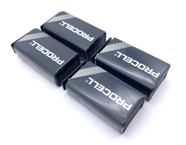 4 Duracell Procell Alkaline Batteries 9V 4 Count PC1604 Expires 2024