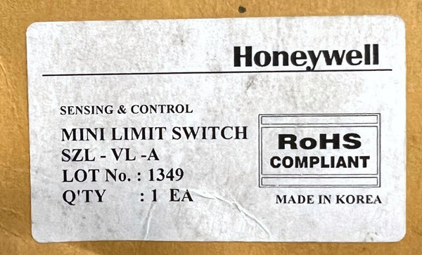 Honeywell SZL-VL-A Adjustable Roller Lever Mini Limit Switch 5 Amp 250 ...
