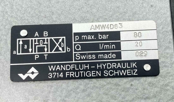 Wandfluh AMW4D63 Directional Control Valve 80 Bar